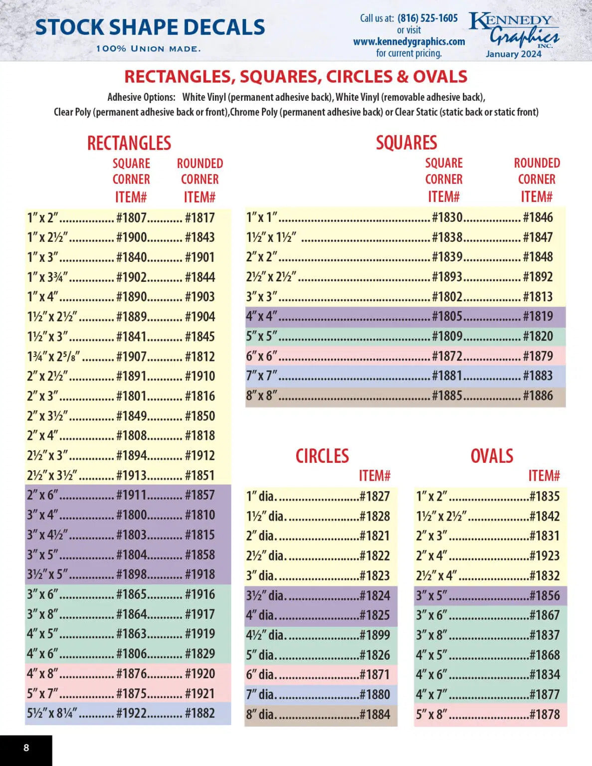 Custom Stock Shape Decals – Kennedy Graphics