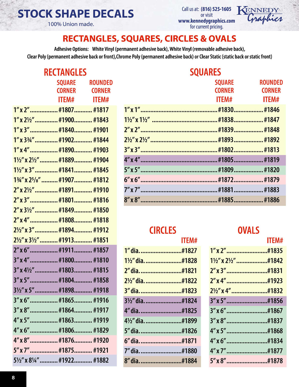 Custom Stock Shape Decals – Kennedy Graphics